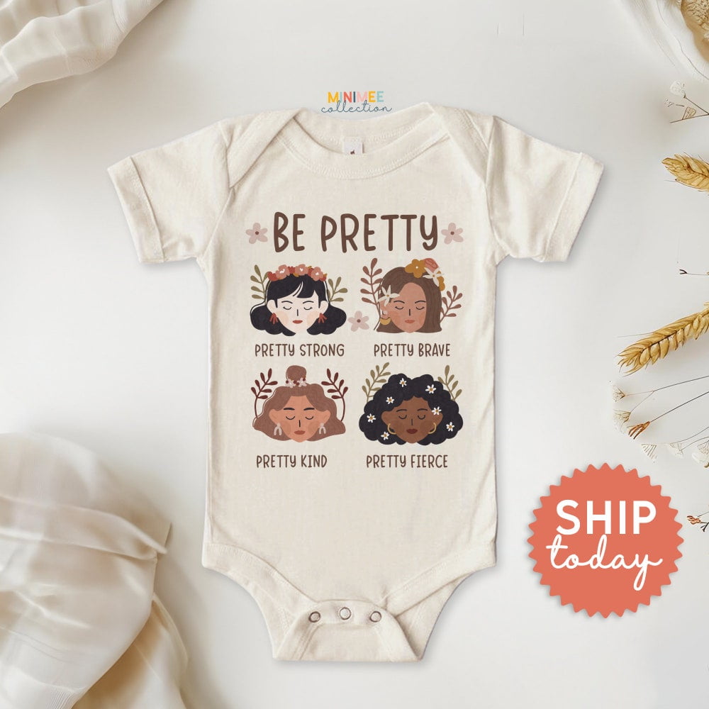 Retro She Is Strong Fierce Brave Onesies, Activist Baby Bodysuit ...