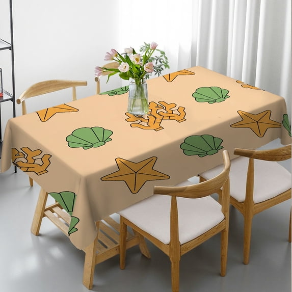 Retro Shell & Coral Tablecloths for dining table, Kitchen Accessories ...