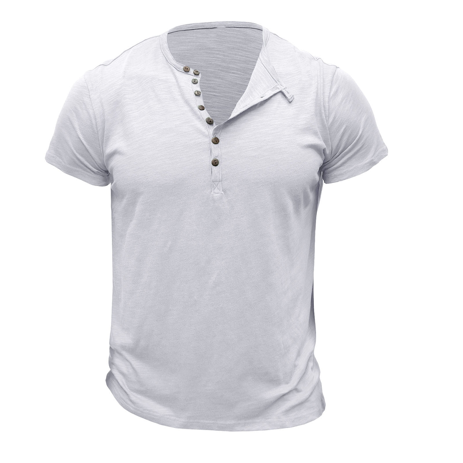 Retro Short Sleeve Henley Shirts for Men Soft Comfort Solid Tee Shirts ...
