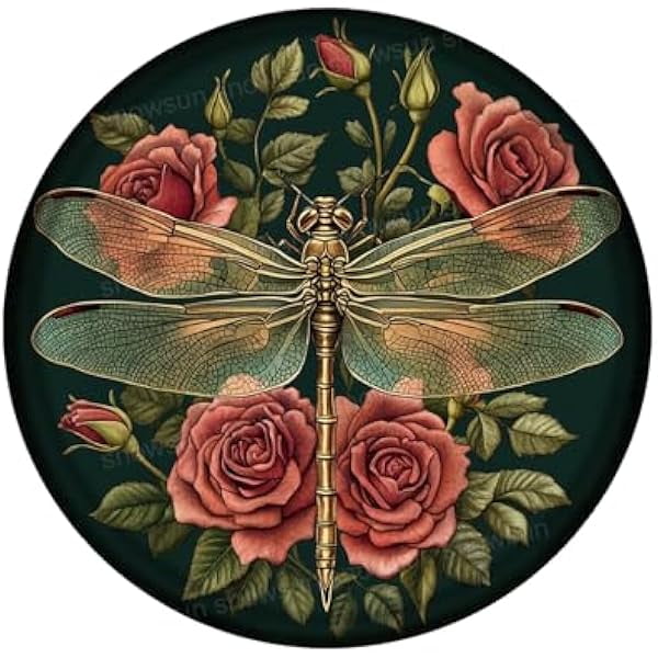 Retro Sign Round Metal Signs Dragonfly Aluminium Vintage Metal Tin Sign ...