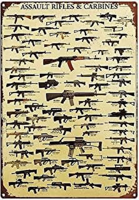 Retro Sign Tin Sign Bathroom Guns Wall Military Prints Aluminum Sign ...