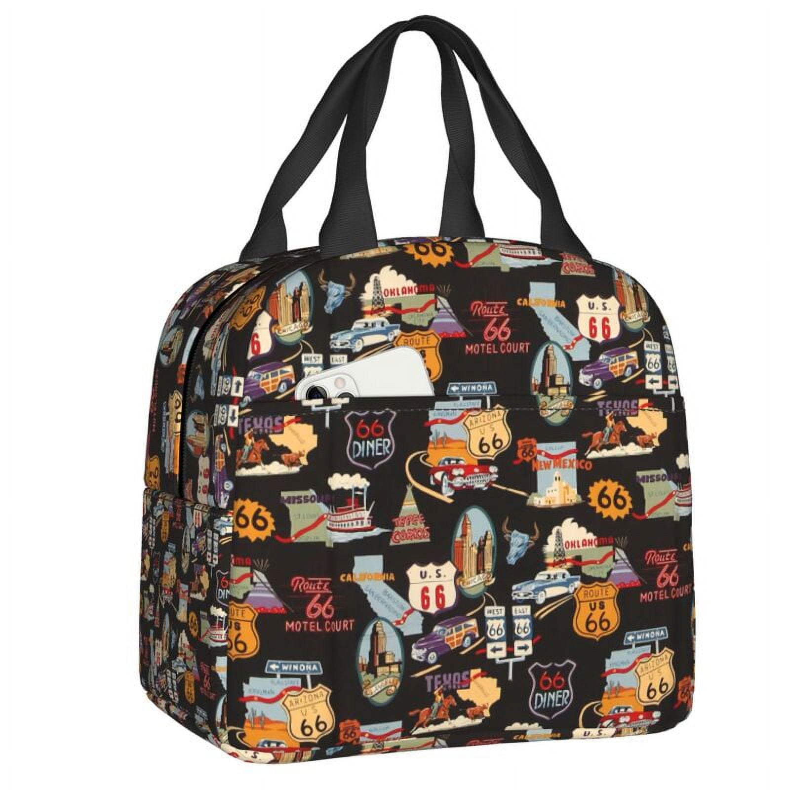 Retro Signs Lunch Box Women Thermal Cooler Food Insulated Lunch Bag ...
