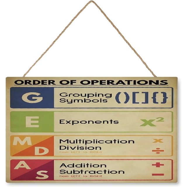 Retro Signs Math Education Wooden signs Customize Order Of Operations ...