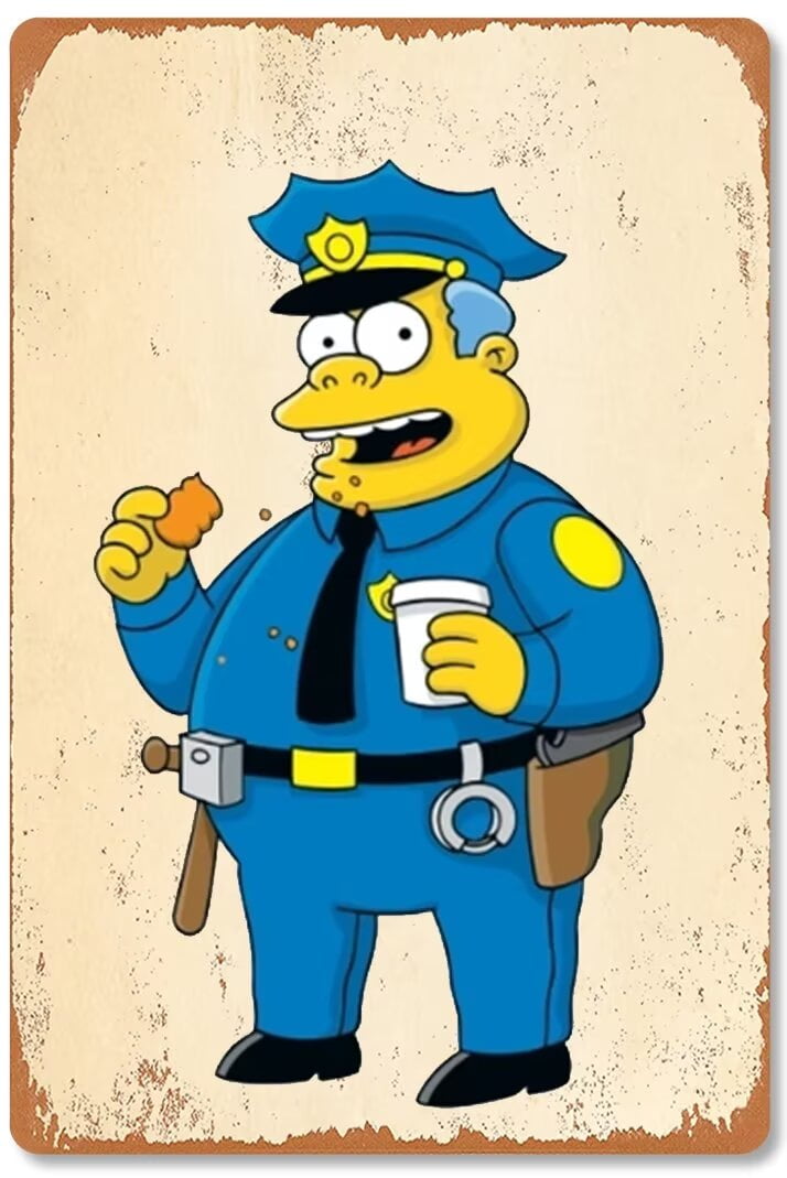 Retro Simpson Cartoon Metal Tin Sign Clancy Wiggum And Homer Simpson ...