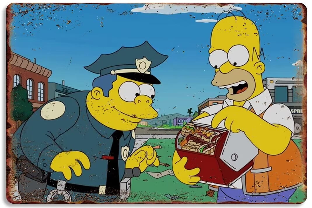 Retro Simpson Metal Tin Sign Clancy Wiggum Is Making A Speech Poster ...