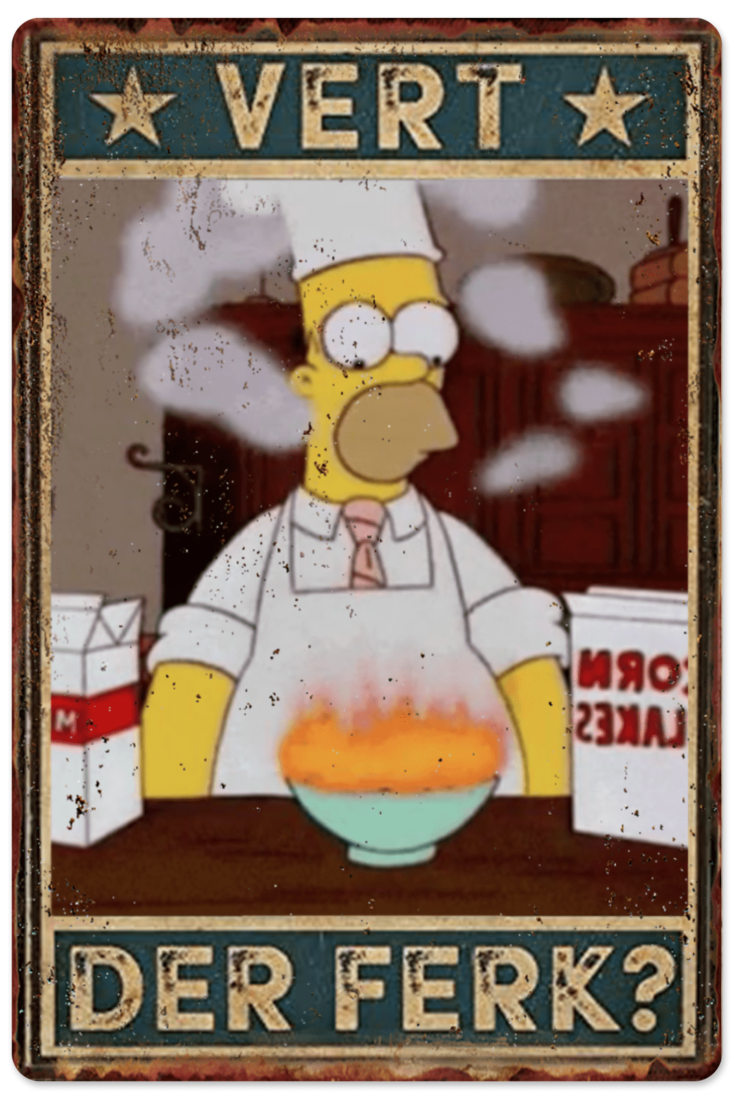 Retro Simpsons Metal Poster Homer Simpson Chef Metal Tin Signs Vintage ...