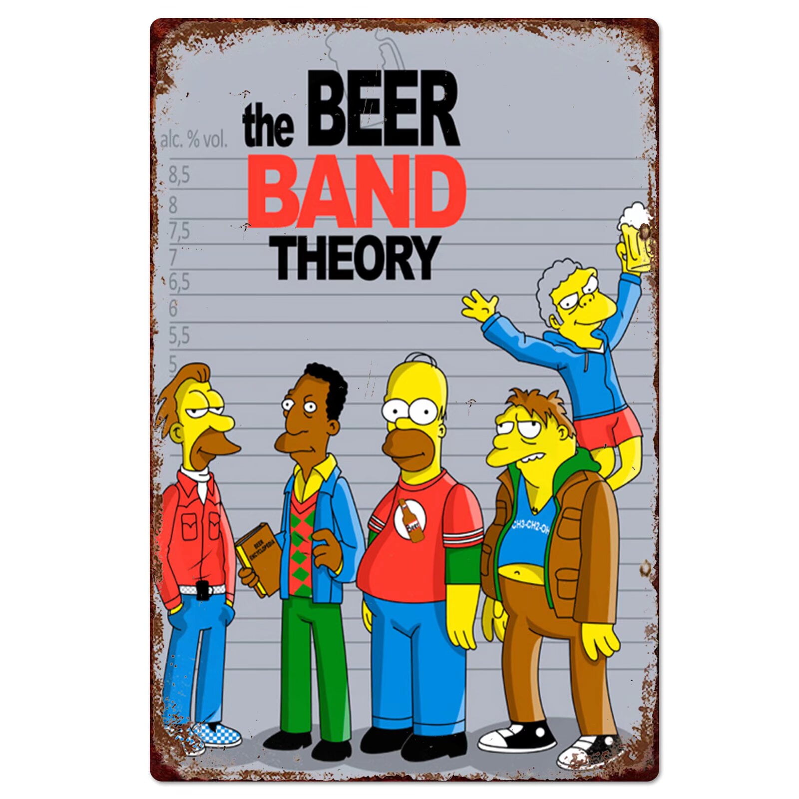 Retro Simpsons Metal Poster The Beer Bend Theory Simpson Metal Tin ...