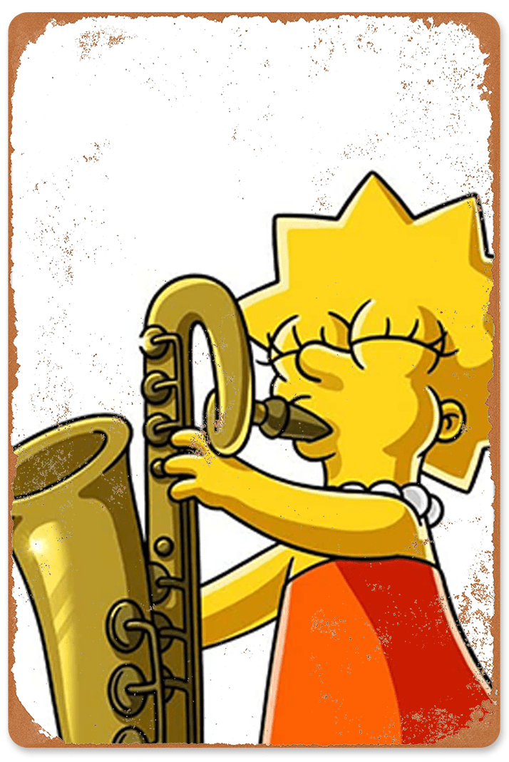 Retro Simpsons Metal Poster The Simpsons Trumpet Metal Tin Signs ...