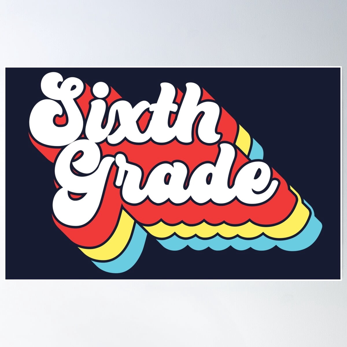 Retro Sixth Grade Poster Wall Art, Modern Wall Decor For Living Room ...