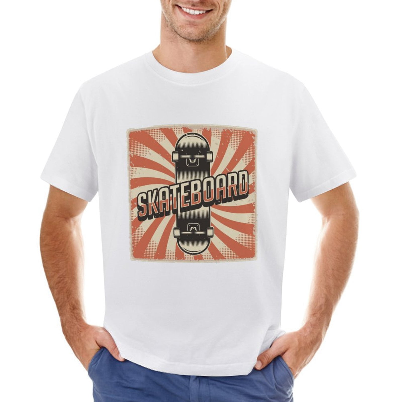 Retro Skater Skateboard Skateboarding Poster Men’s Graphic T-shirt ...