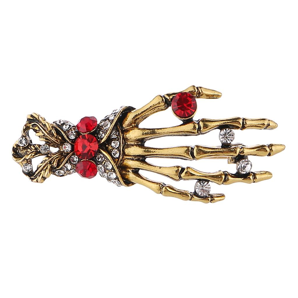 Retro Skeleton Hands Brooch Pin Suit Lapel Pins Badge for Hat Jacket ...
