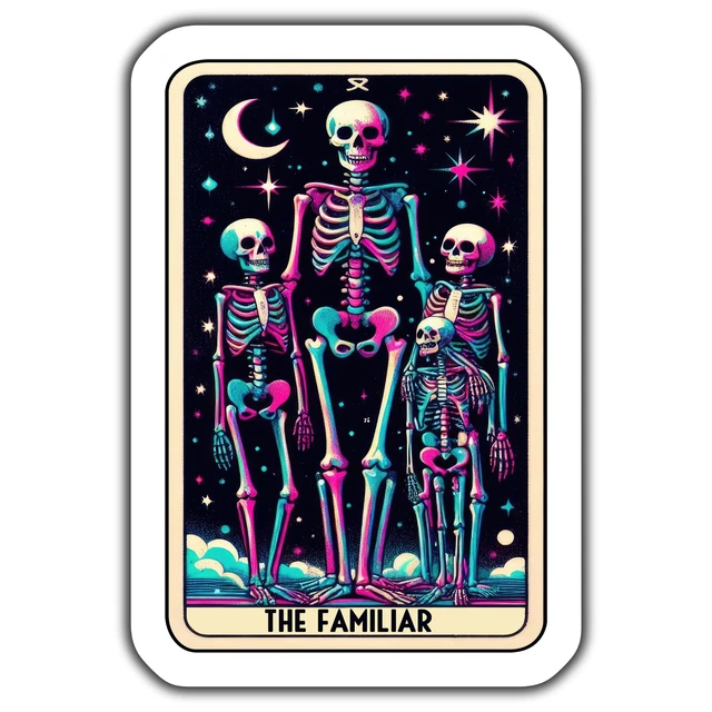 Retro Skeleton Sticker, Gothic Tarot Card Decal, Spooky Grim Reaper Art ...