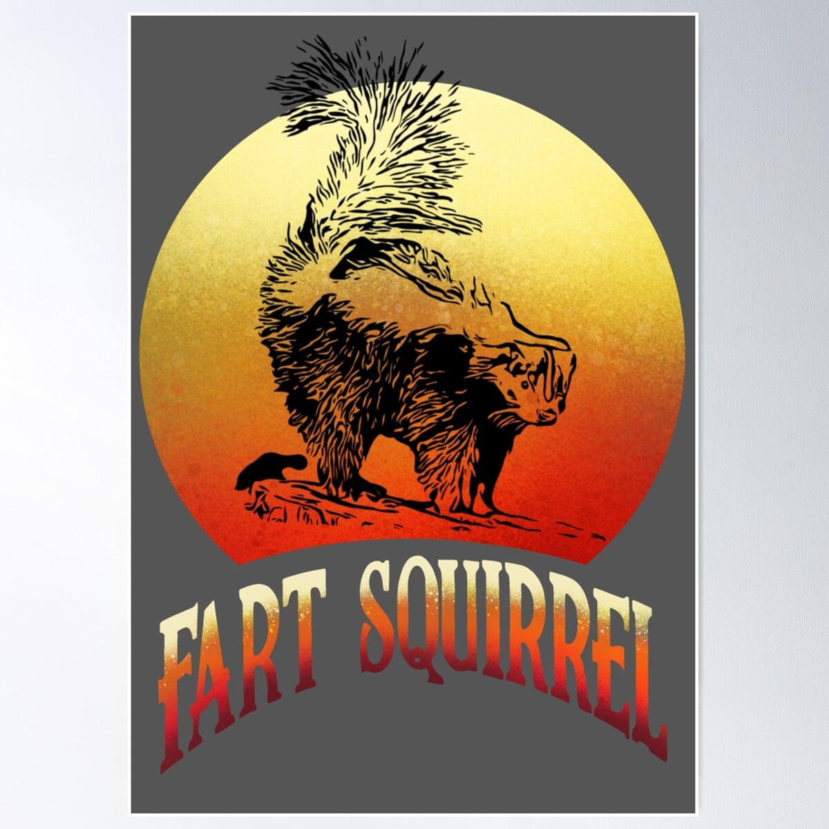 Retro Skunk Fart Squirrel Design Poster Wall Art, Modern Wall Decor For ...