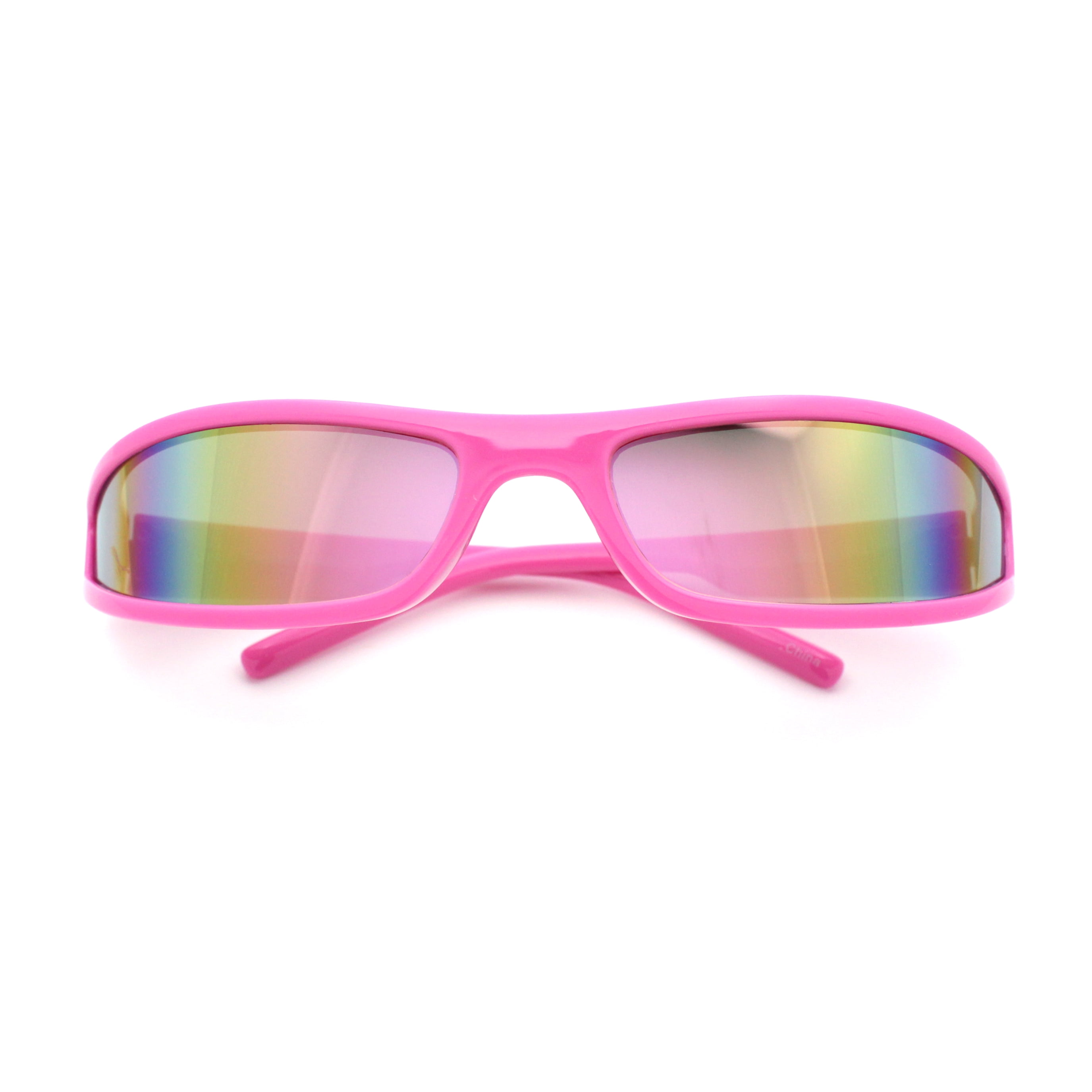 Retro Slit Thin Narrow Rectangle Curved Wrap Sport Plastic Sunglasses ...