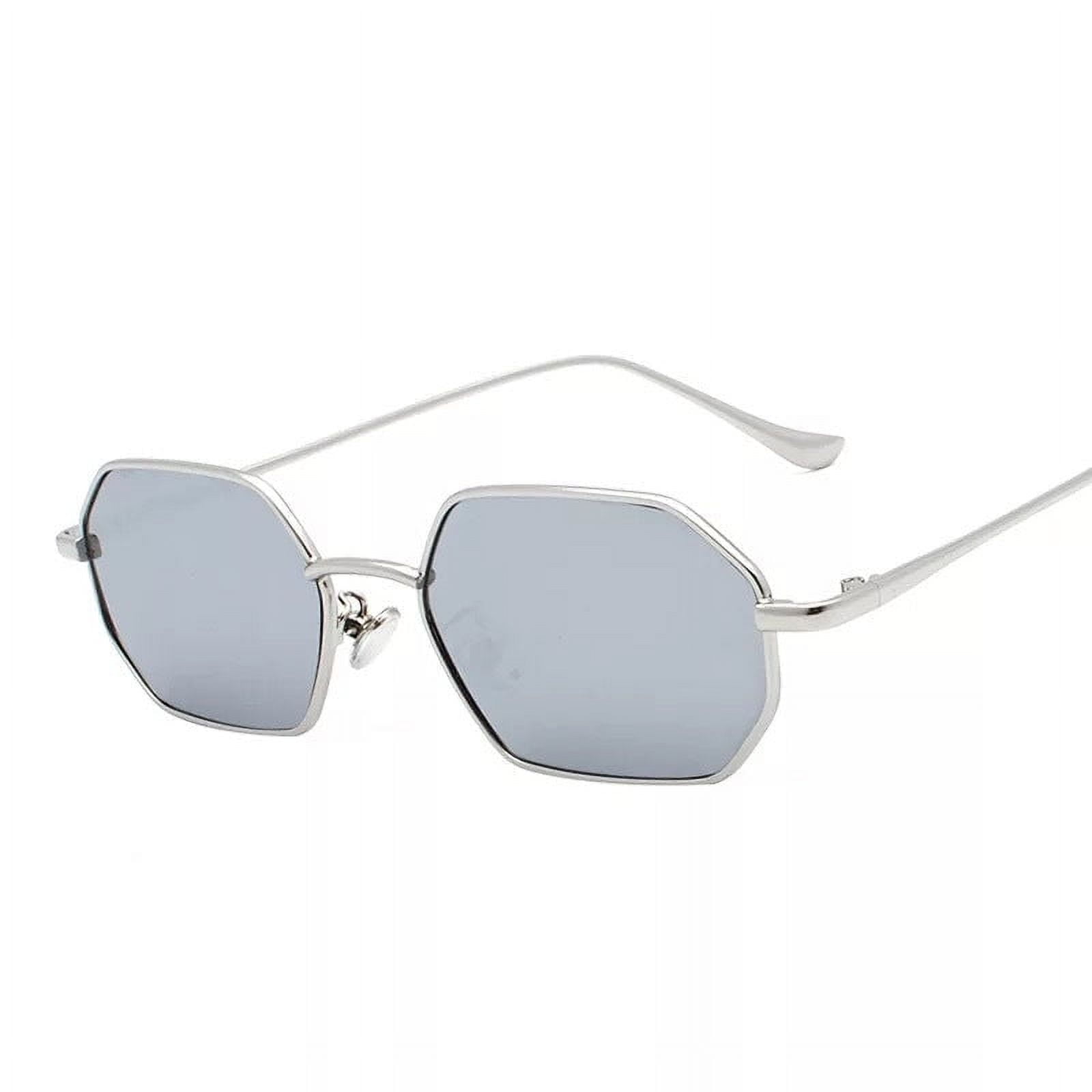 Retro Small Sunglasses with Black Mirror Lens Full Frame Design and ...