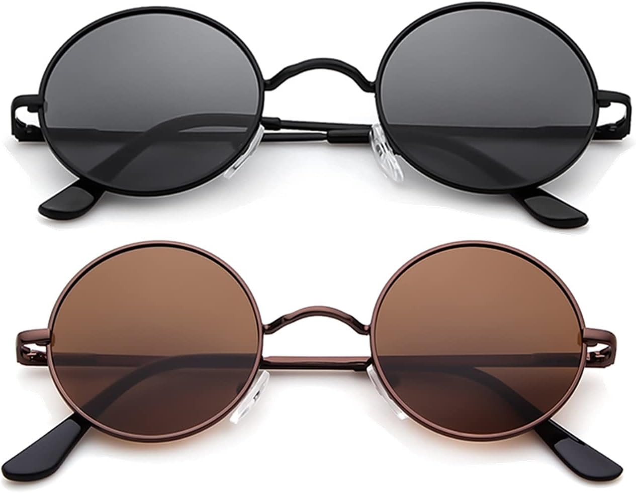 Retro Small Round Polarized Sunglasses For Women Men Vintage Metal ...