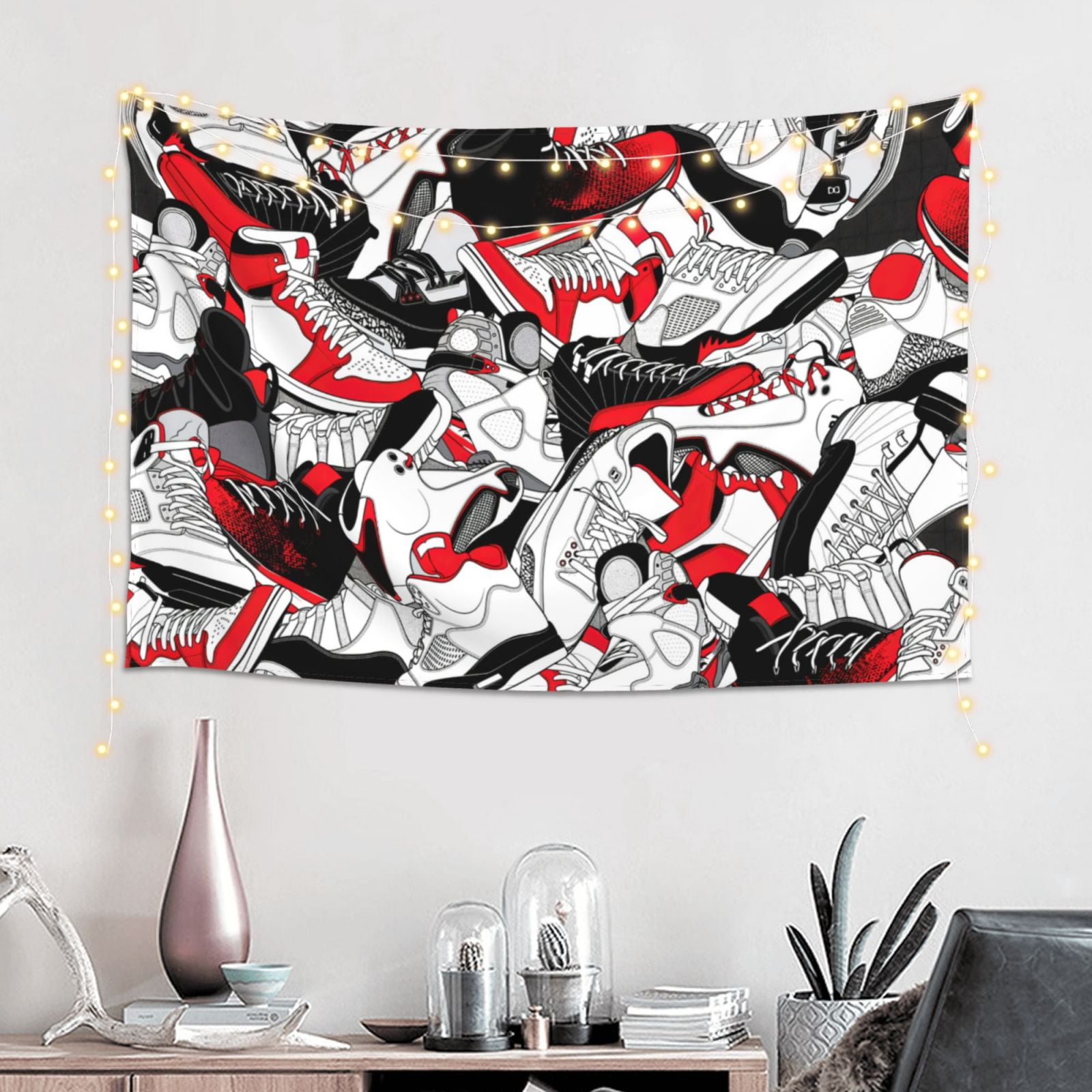 Retro Sneaker Tapestry Wall Hanging Party Decoration Basketball Shoes ...