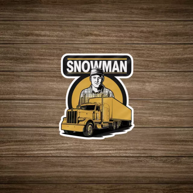 Retro Snowman Trucker Sticker - Vintage Illustration Semi Truck ...