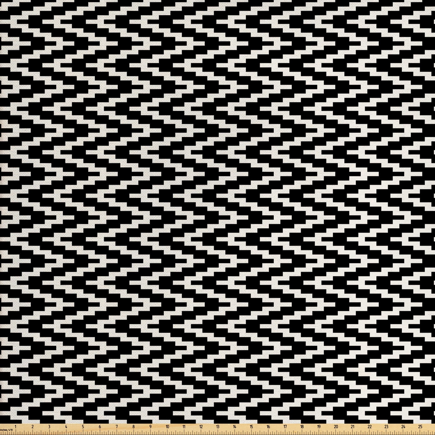 Ambesonne Retro Fabric by the Yard Upholstery, Edgy Lines with Zigzags ...