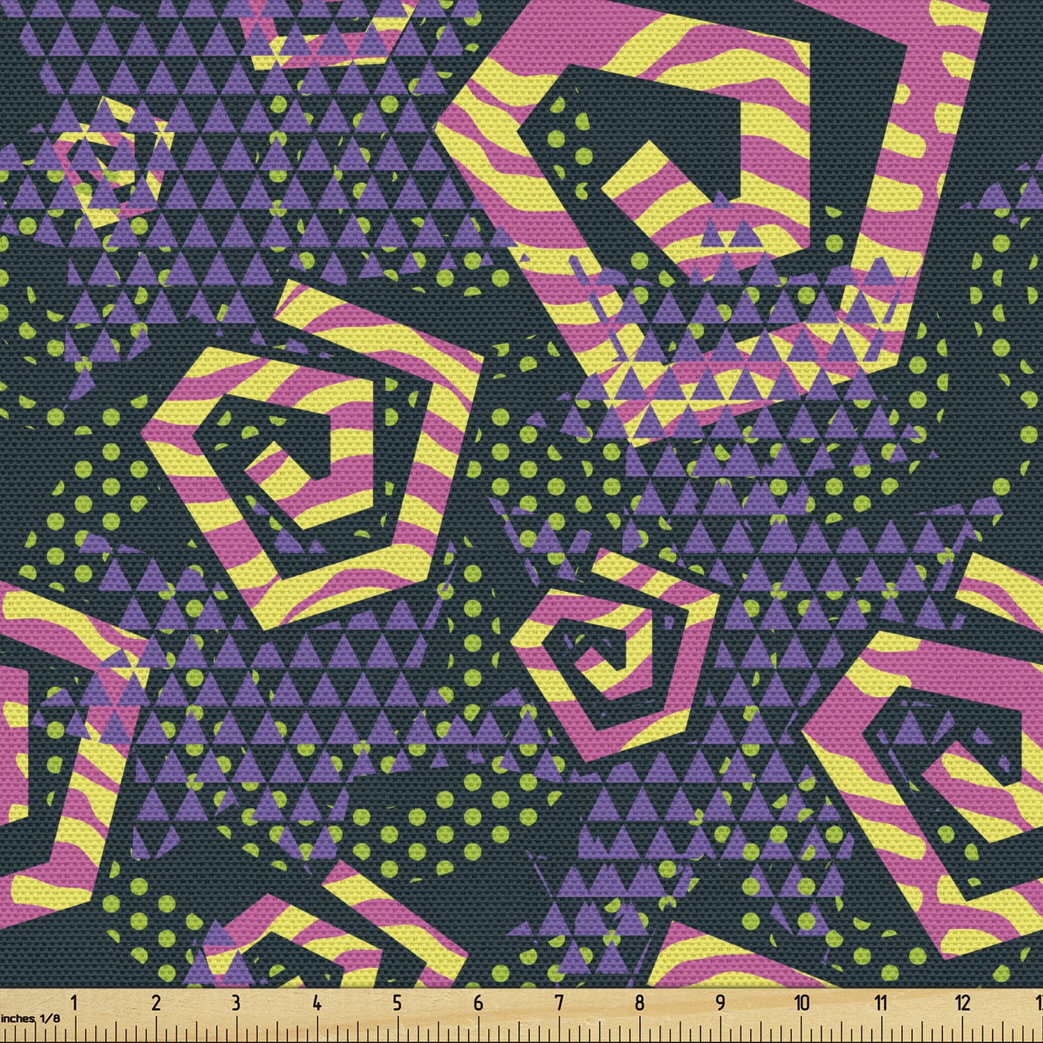 Retro Sofa Upholstery Fabric by the Yard, Creative Geometric Edgy ...