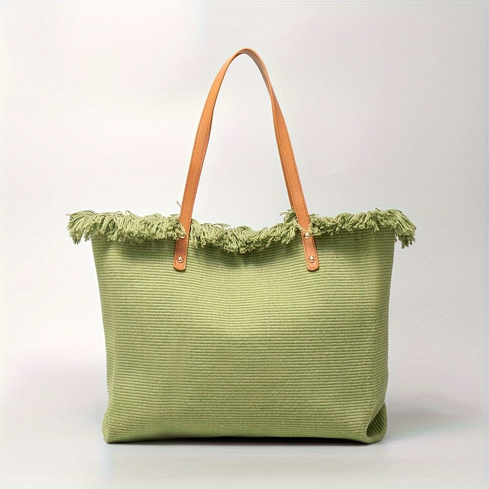 Retro Solid Color Tote Bag, Simple Preppy Crossbody Bag, Faux Suede ...
