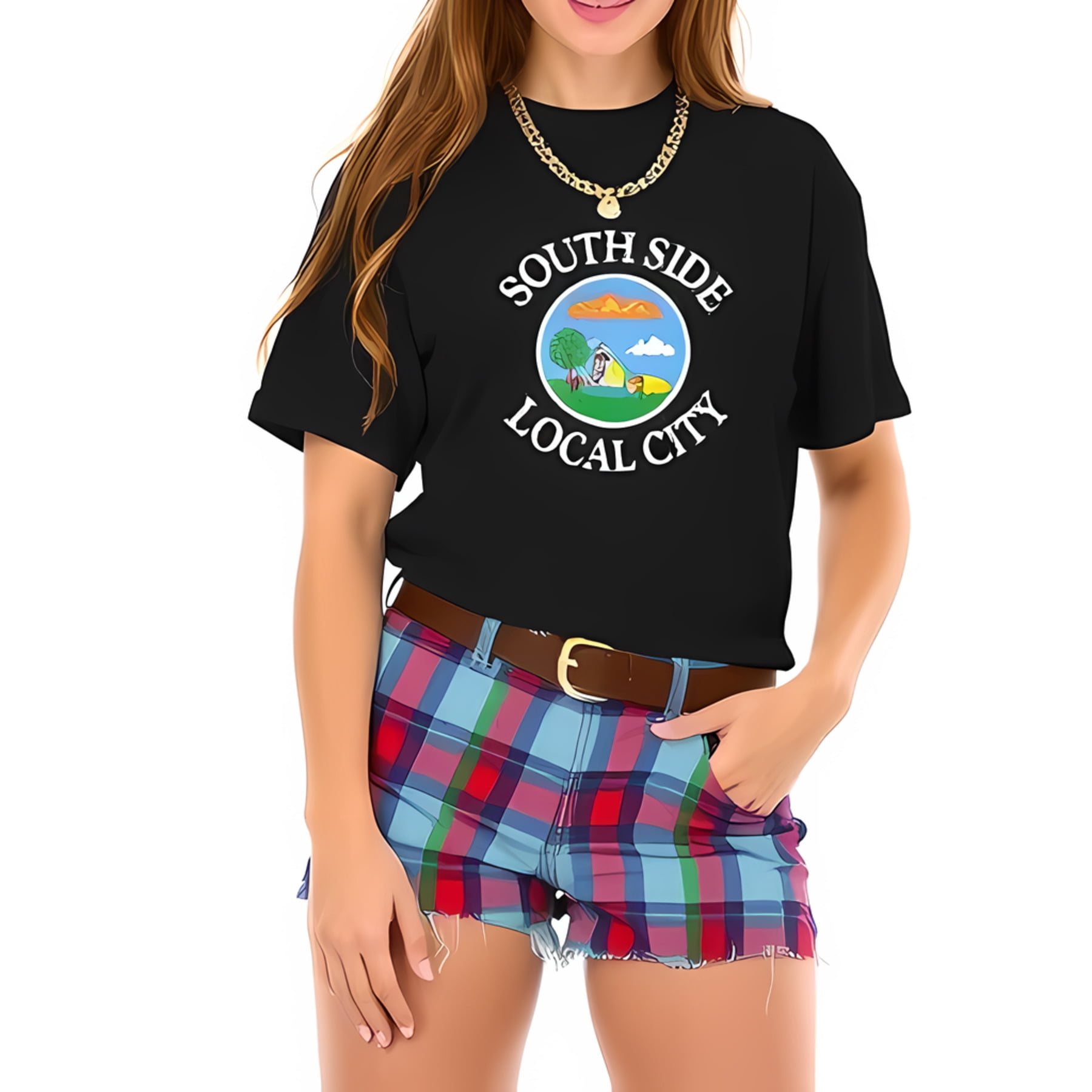 Retro South Side Local City Graphic Cotton Short Sleeve T-Shirt ...
