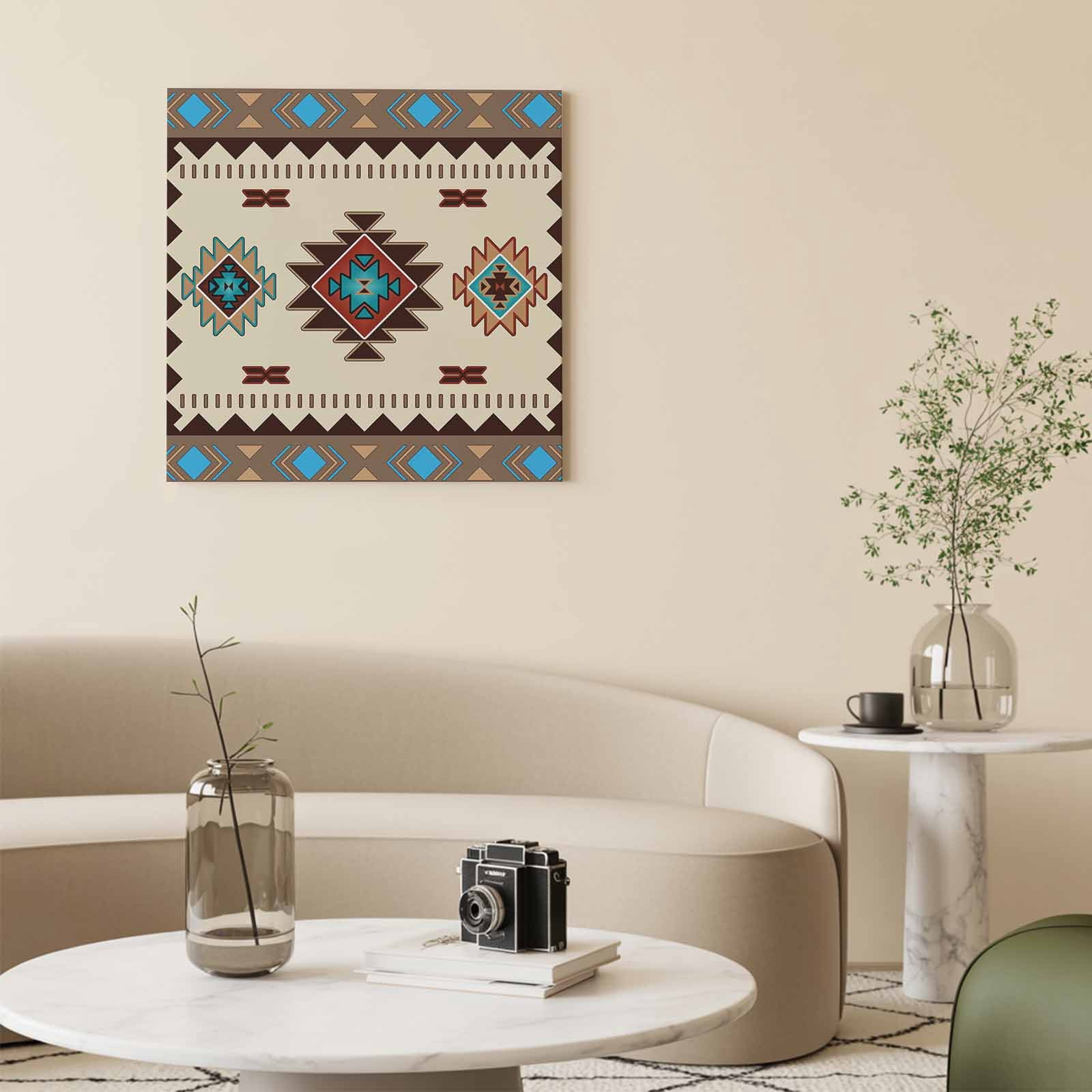 Retro Southwest Texture Canvas Print Wall Art Classic Brown Retro Art ...