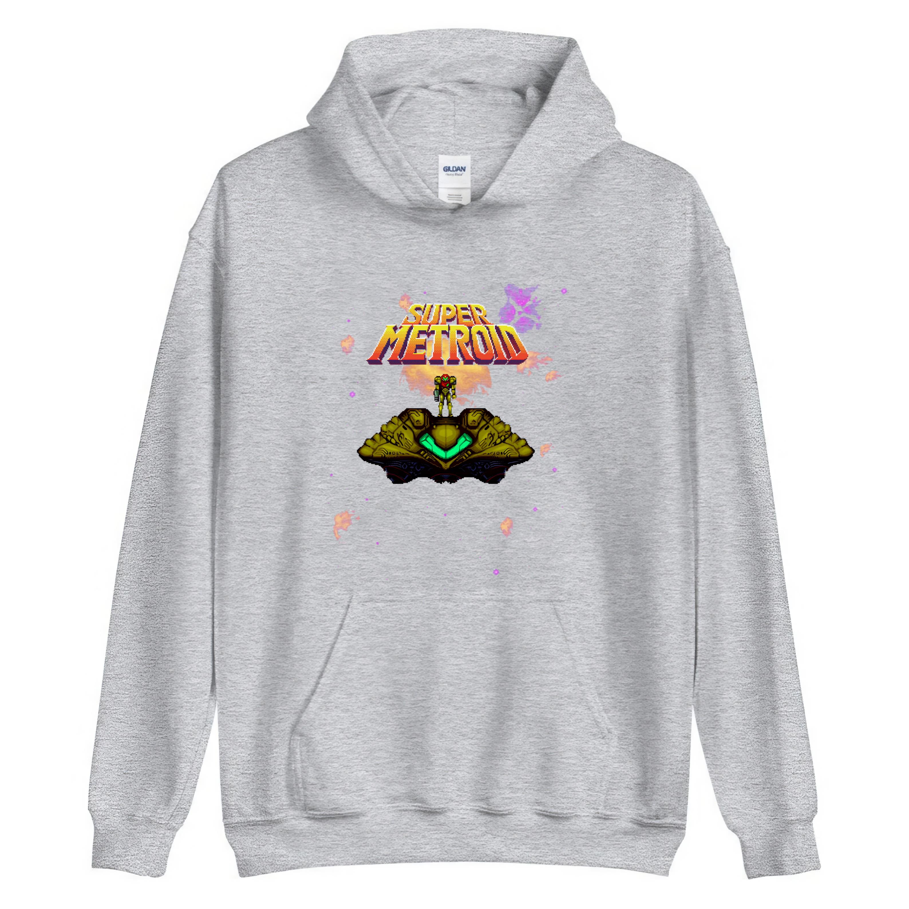 Retro Space Hero Game Funny Samus Aran Hoodie - Walmart.com