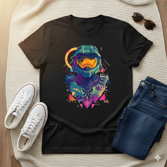 Retro Space Spartan FPS Gaming Classic Shooter Graphic Unisex T-Shirt ...