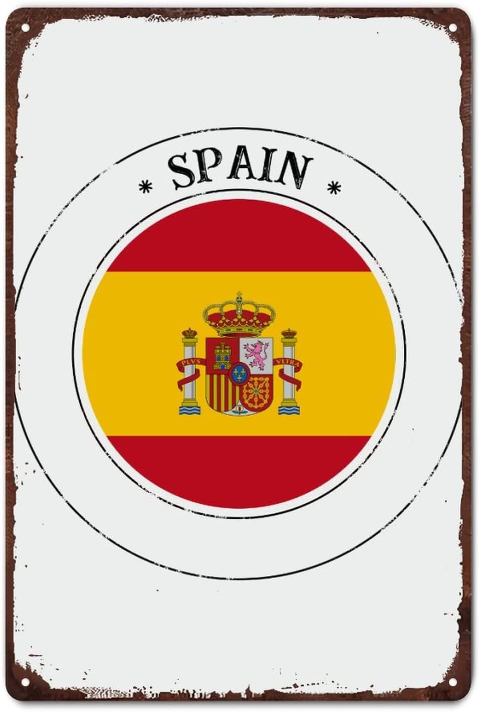 Retro Spain Metal Sign, Spain Flag Tin Sign Indoor Or Outdoor, Man Cave ...