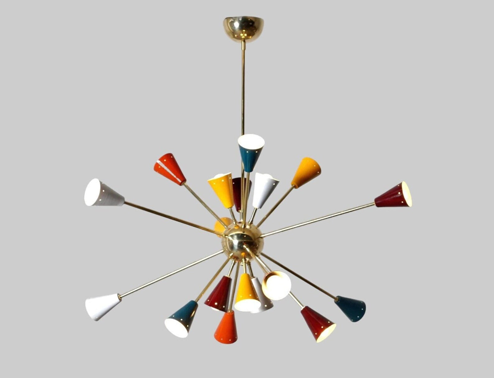 Retro Spectacular Large Mid Century Multicolour Sputnik Chandelier ...