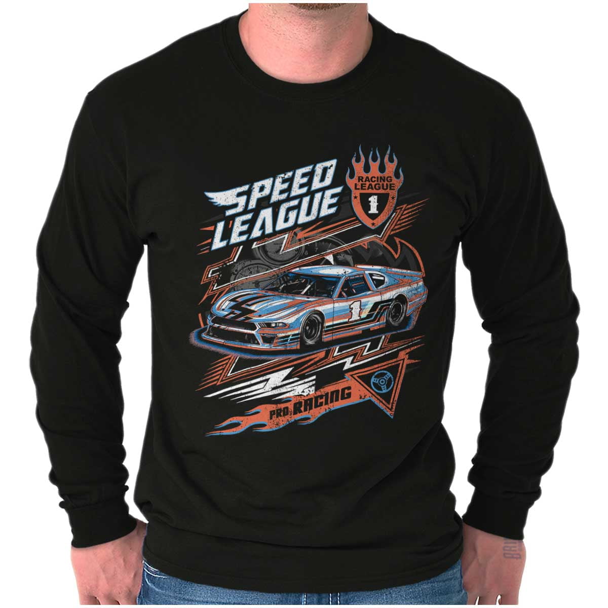 Retro Speed League Pro Racing Racecar Long Sleeve TShirt Men Women ...