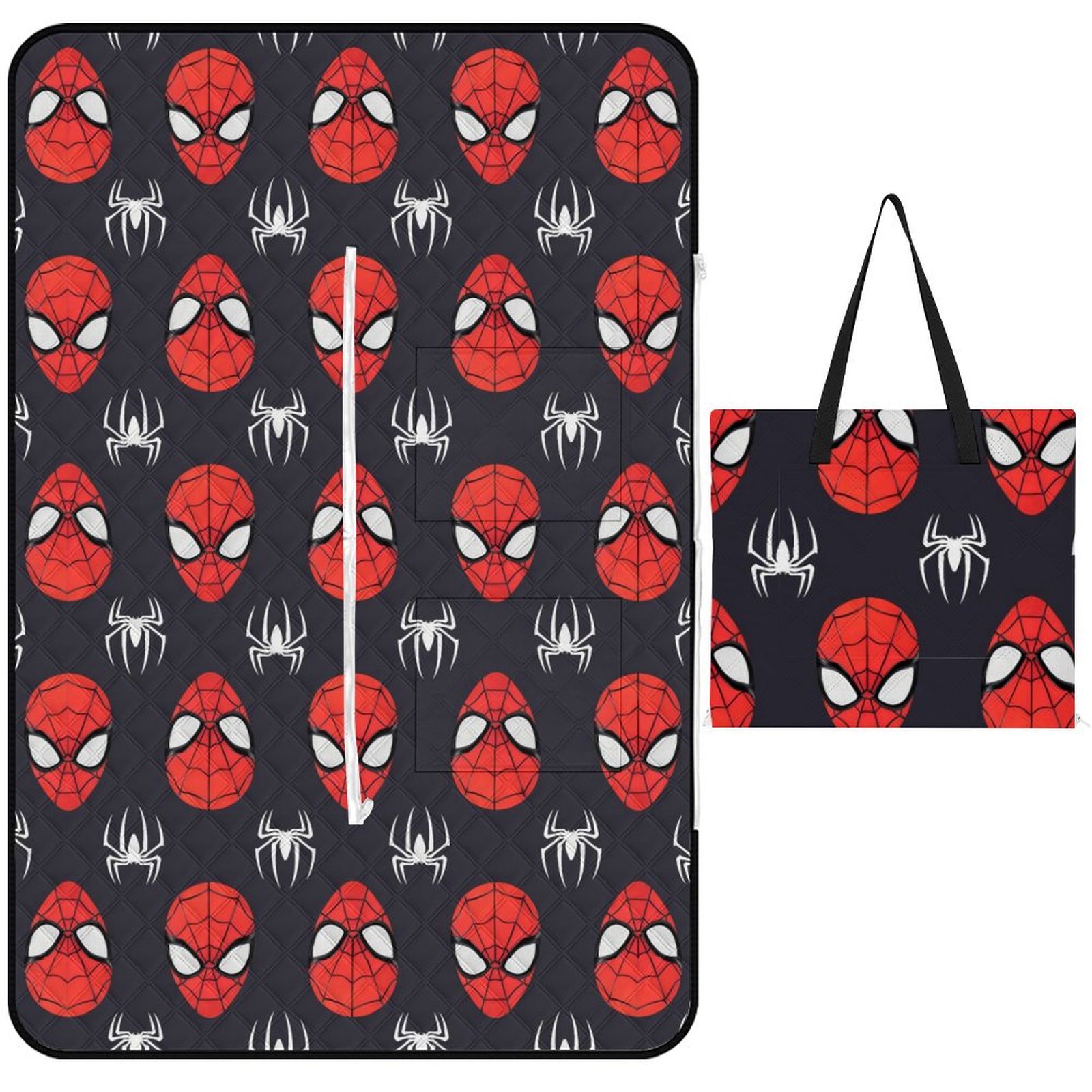Retro Spider-Man Head Picnic Blanket Outdoor Extra Large Picnic Mat 59 ...