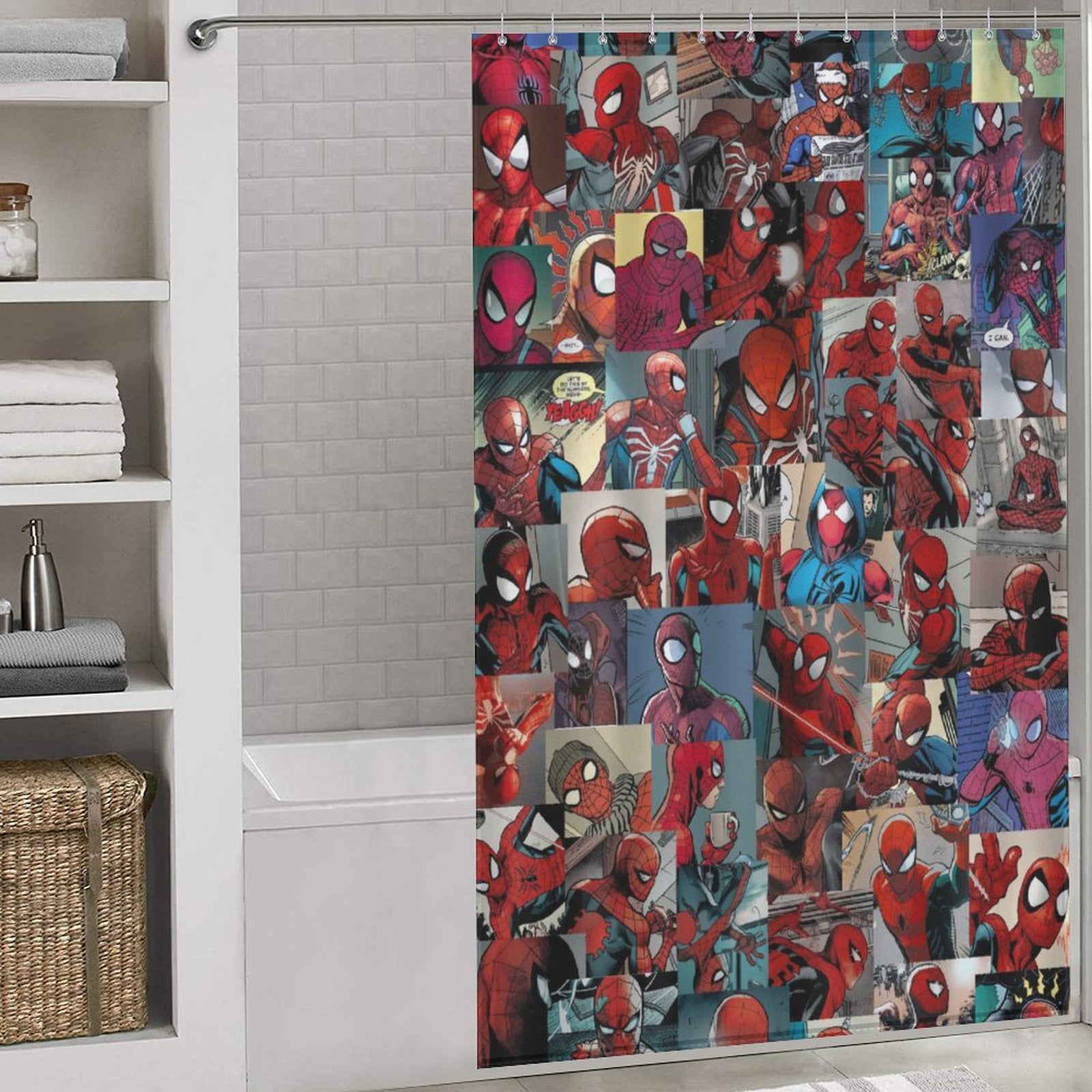 Retro Spider-Man Shower Curtains for Bathroom,Shower Curtain,Cartoon ...