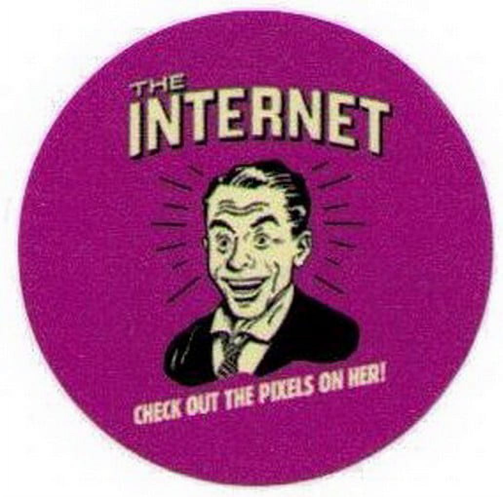 Retro Spoofs Internet Check Out Pixels Button BB1445 - Walmart.com