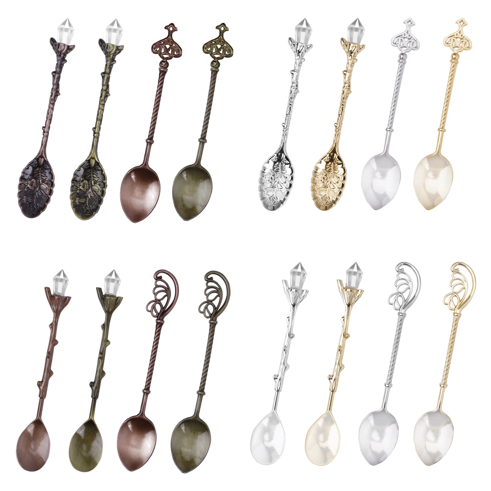 Retro Spoons, Crystal Alloy Coffee Spoons, Vintage Carved Teaspoons ...