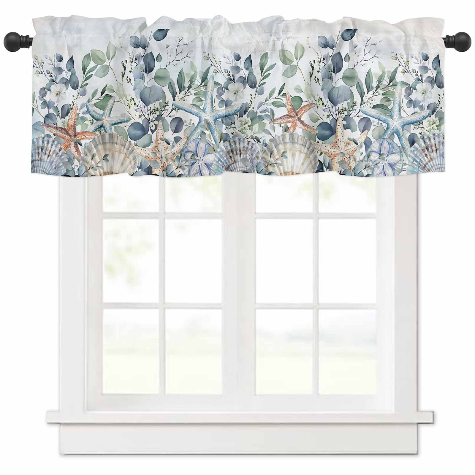 Retro Spring Floral Valances for Windows Farmhouse Kitchen Curtains ...