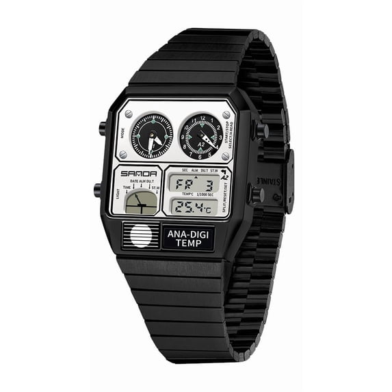 Retro Square Digital Watch with Temperature Display Unisex 7.5Inch ...