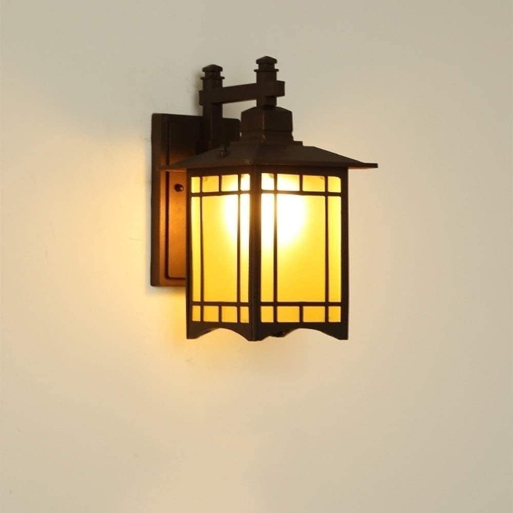 Retro Square Wall Lamp Outdoor Waterproof Aluminum Glass Lantern Wall ...