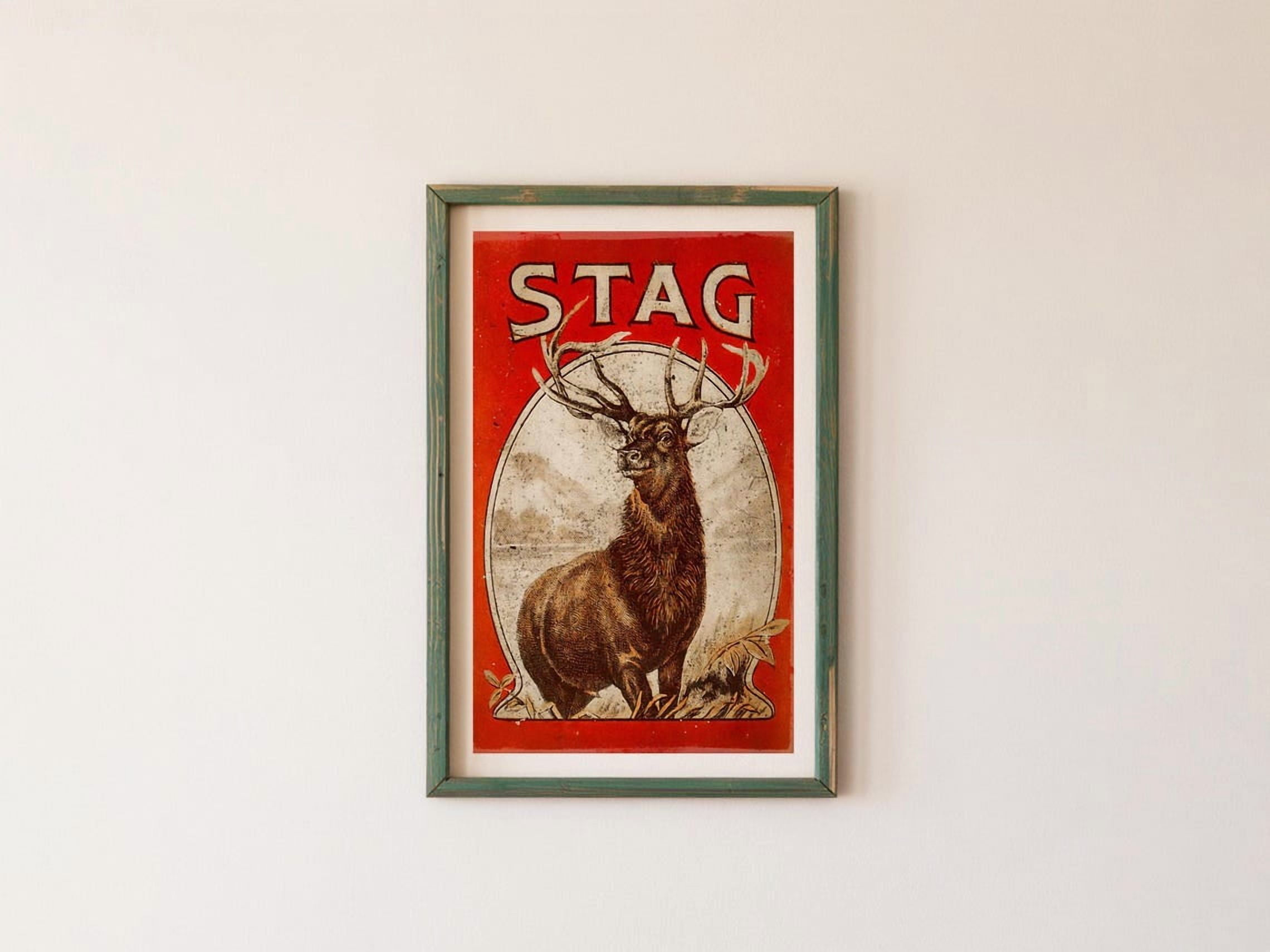 Retro Stag Hunting Wall Art, Unframed Canvas Size 24x36 - Walmart.com