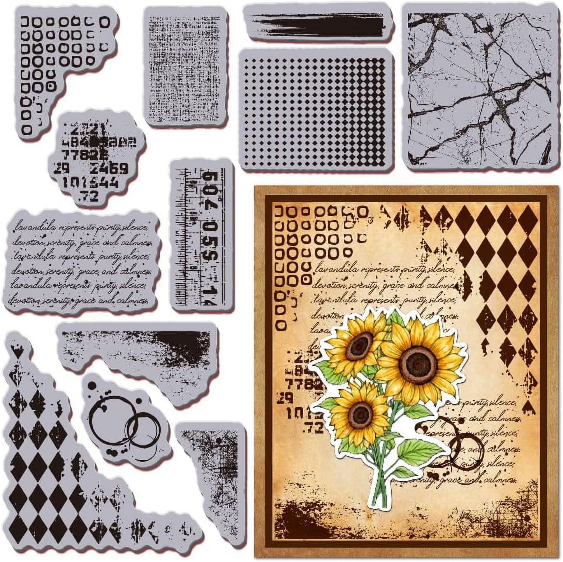 Retro Stains Background Cling Rubber Stamp 8.7"x7" Ink Texture EVA ...