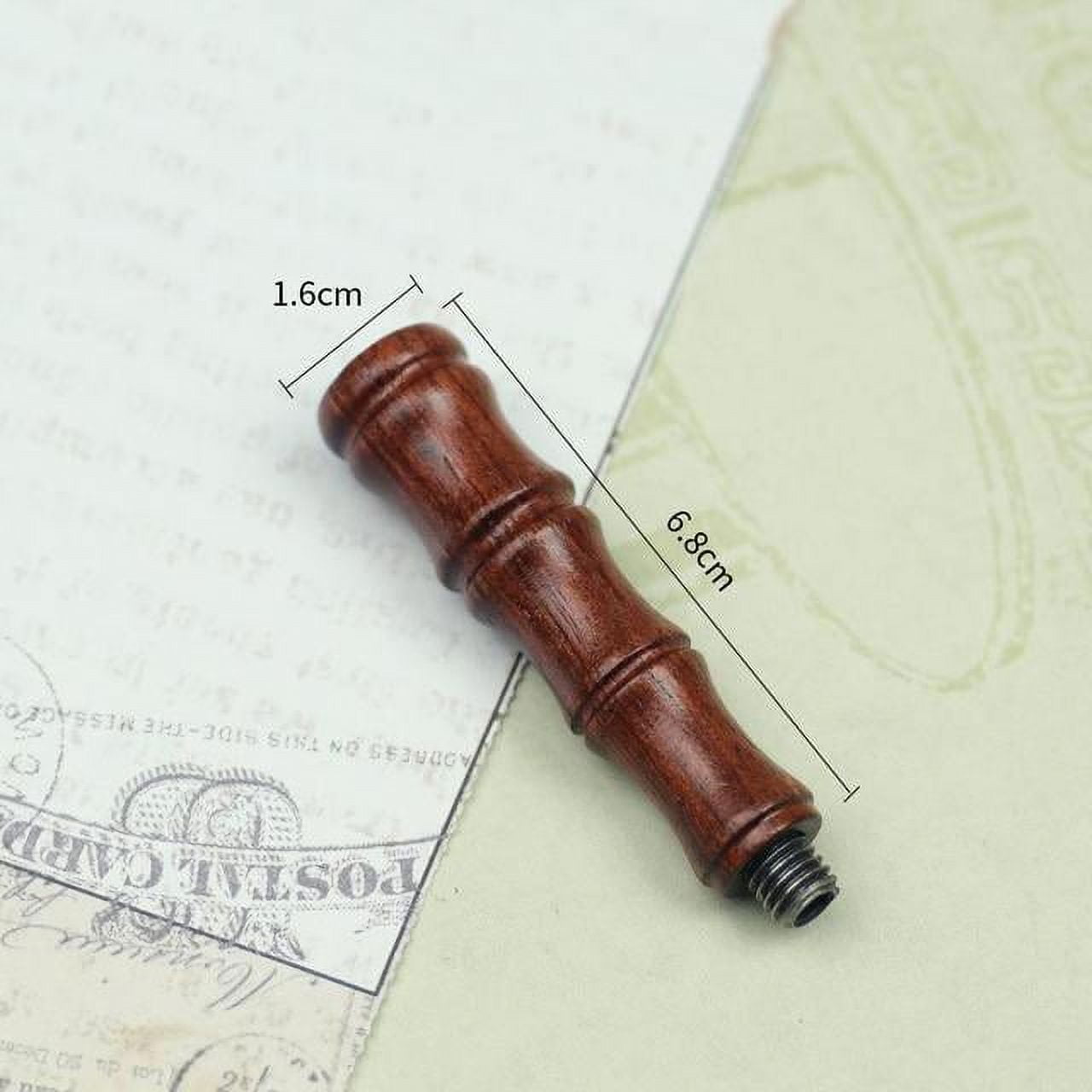 Retro Stamp Wooden Handle Antique Metal Sealing Handle Wedding ...