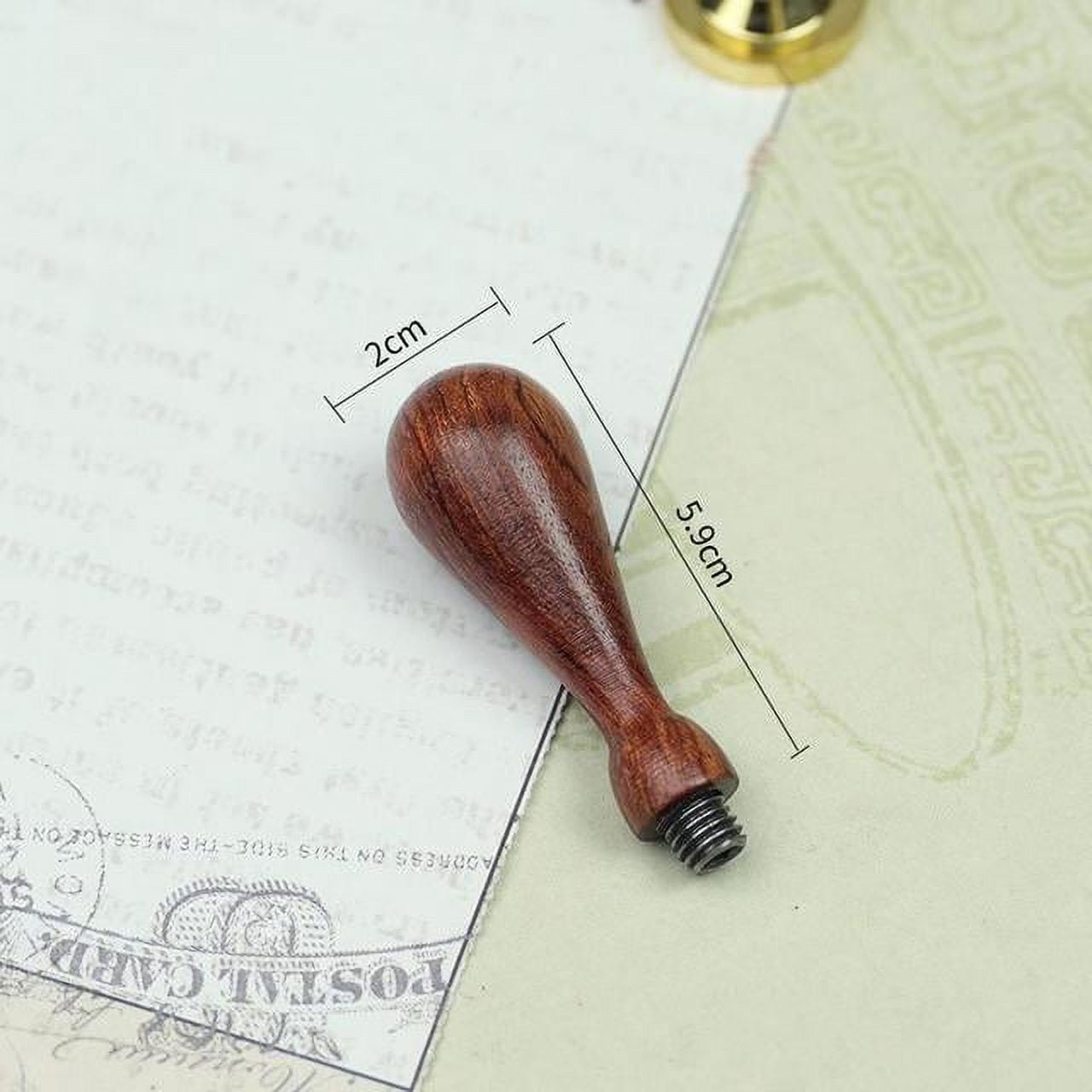 Retro Stamp Wooden Handle Antique Metal Sealing Handle Wedding ...