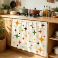 Retro Stars Cabinet Curtains 35"W x 35"L, Mid-Century Diamonds Orange ...