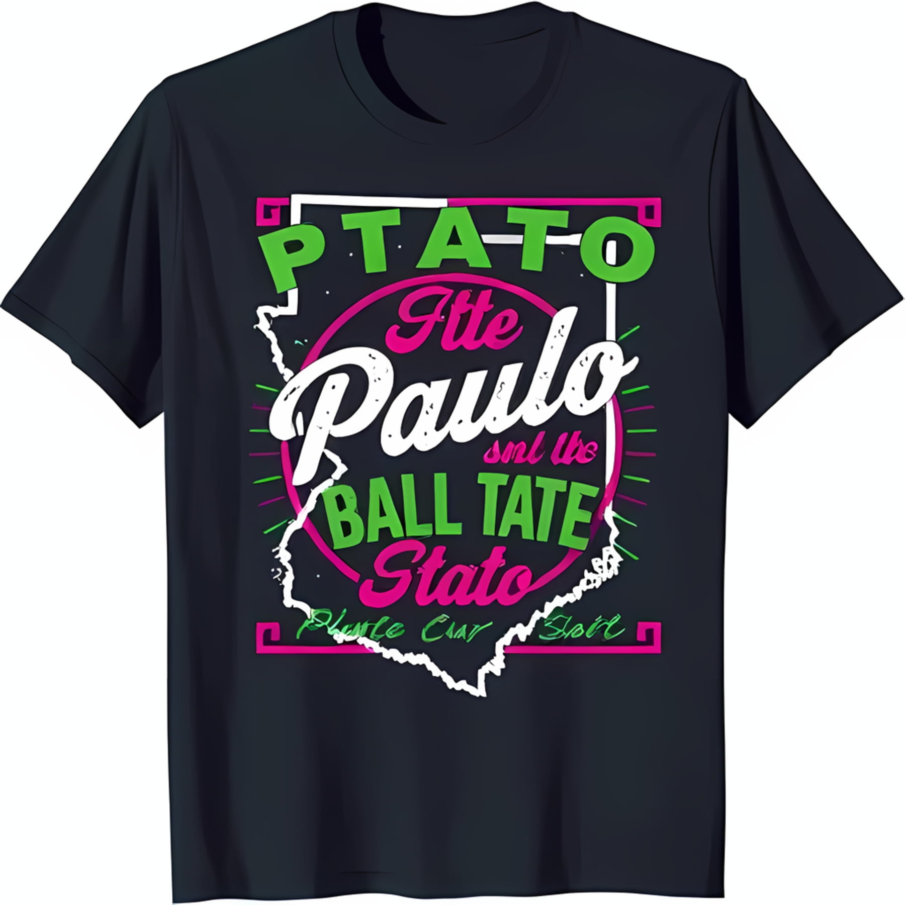 Retro State Graphic T-Shirt Bold 'PTATO' Design with Cursive 'The Paulo ...