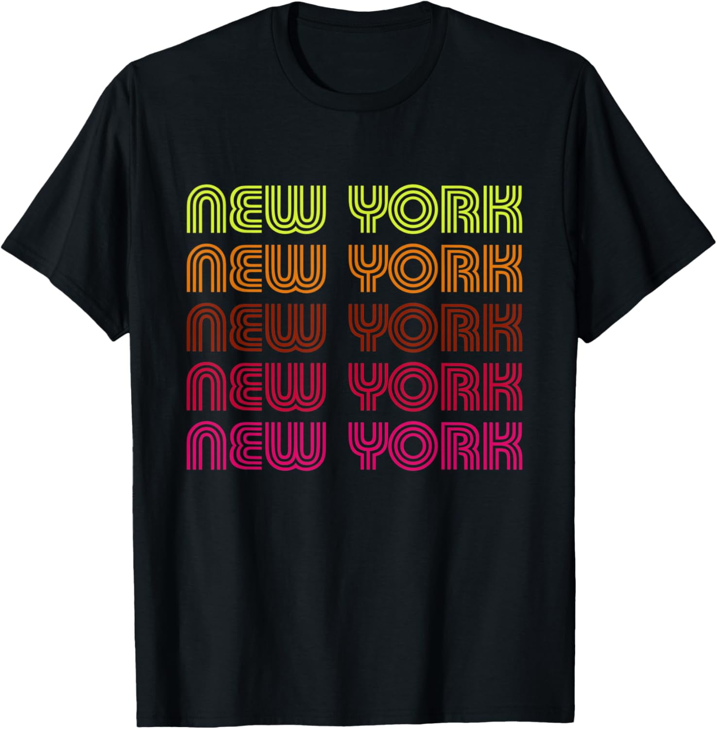 Retro State of New York Inline Font Disco Design Vintage T-Shirt men ...