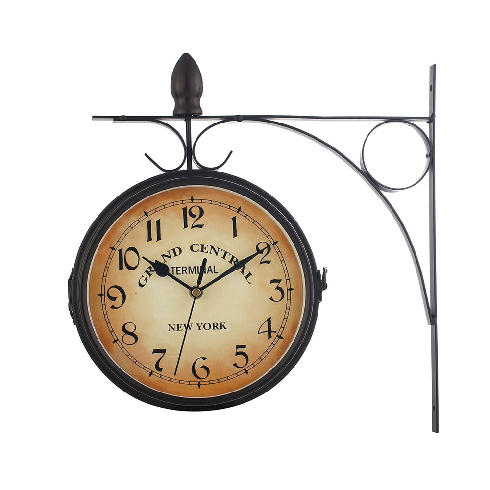 Retro Station Clock Double Sided Wall Clock Garden Clock For Indoor And ...
