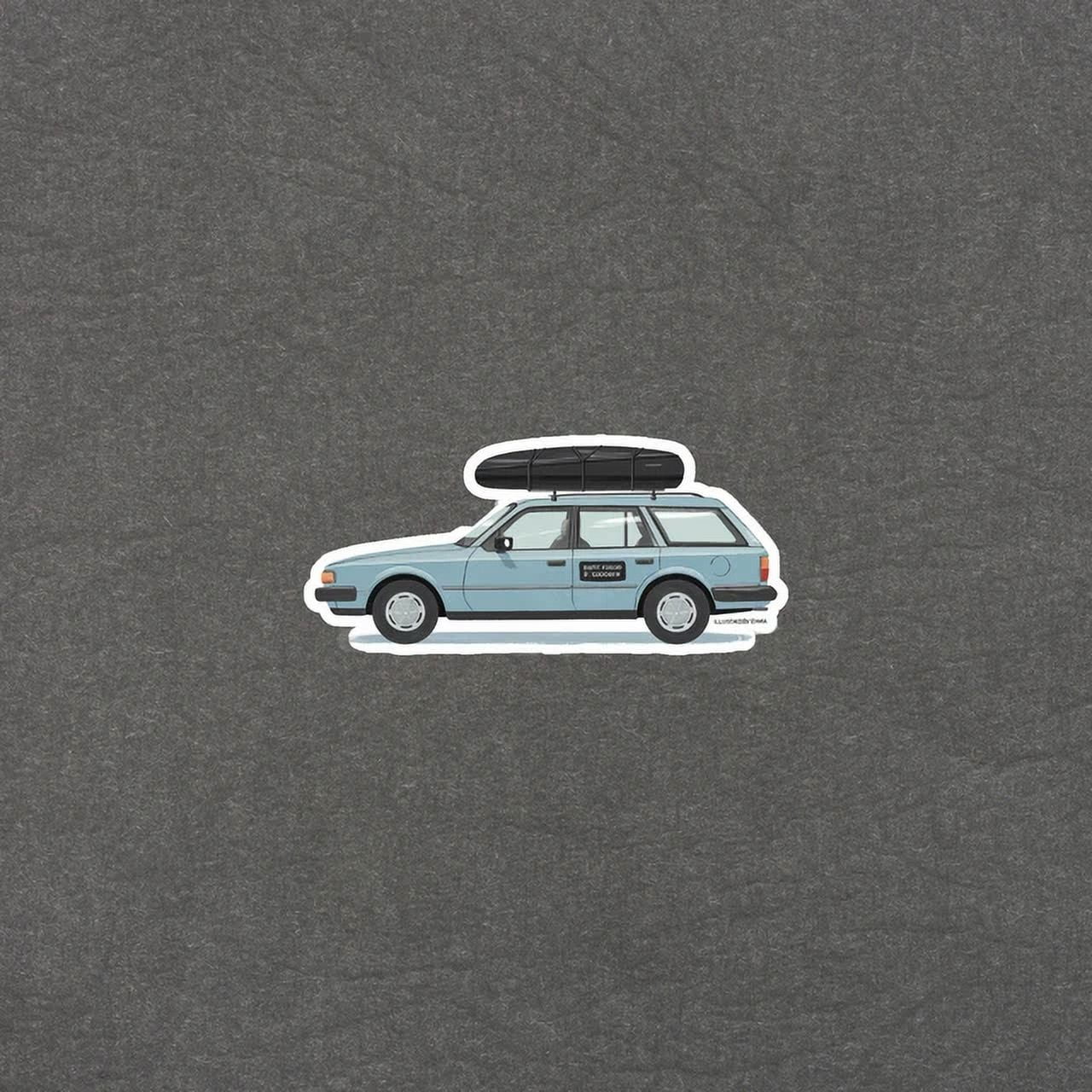 Retro Station Wagon Sticker - Vintage Blue Car Decal For Outdoor ...