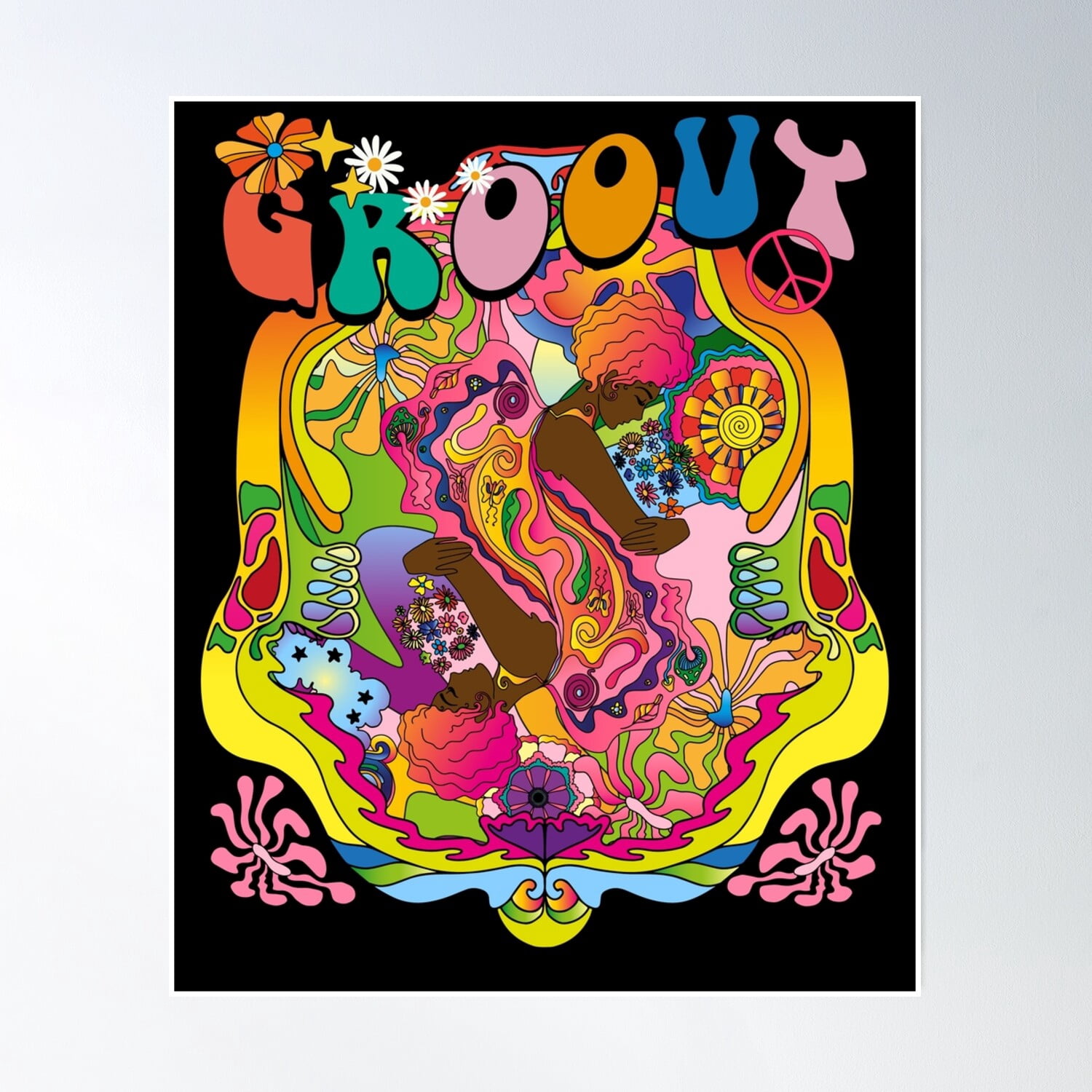 Retro Stay Groovy Girl Festival Trippy Hippie Good Vibes Flower Child ...