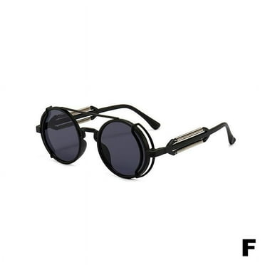 Steampunk sunglasses retro metal round thick frame sunglasses spring ...